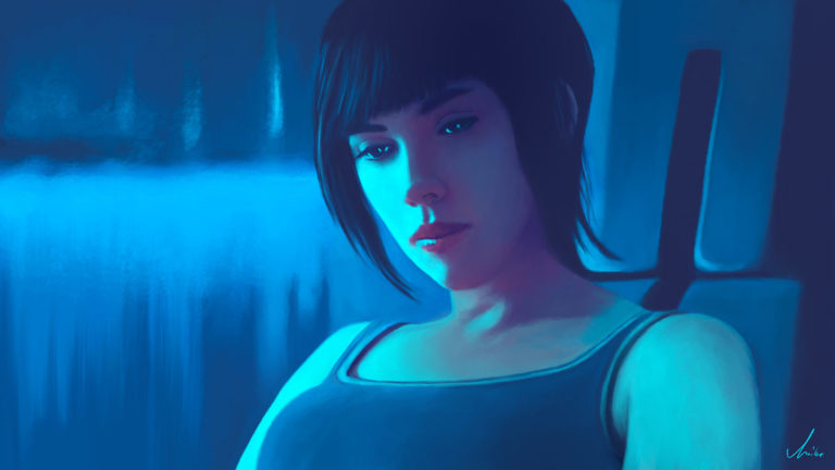 Ghost in the shell - Motoko Kusanagi and Batou - Digital Painting - DEMORIE